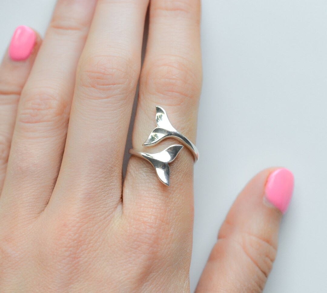 Sterling Silver Mermaid Tail Ring, Beach Jewelry, Sterling Silver ...