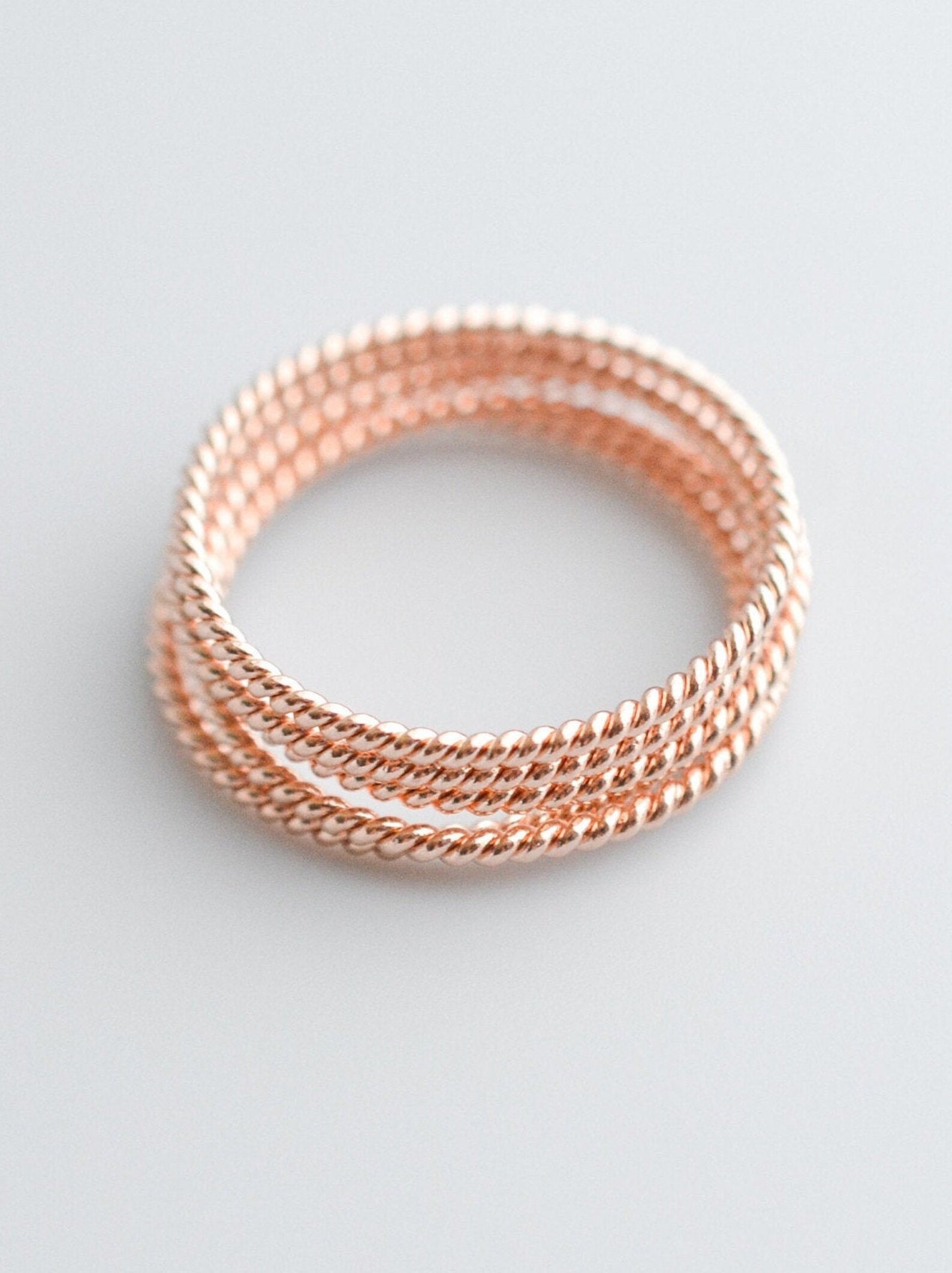 Rose Gold Stacking Rings for Women, Twisted Thumb Ring, Ultra Thin Band ...