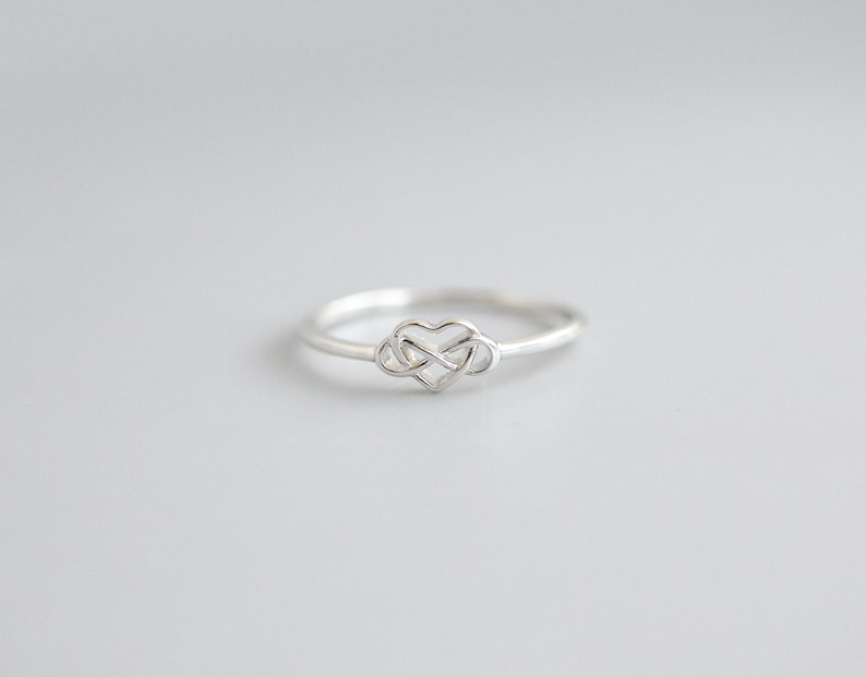 Sterling Silver Infinity Heart Ring, Thin Band Delicate Eternity Ring ...