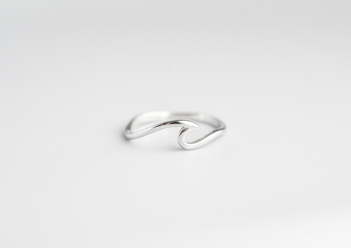 Ocean Wave Ring Sterling Silver Ocean Ring Dainty Ring | Etsy