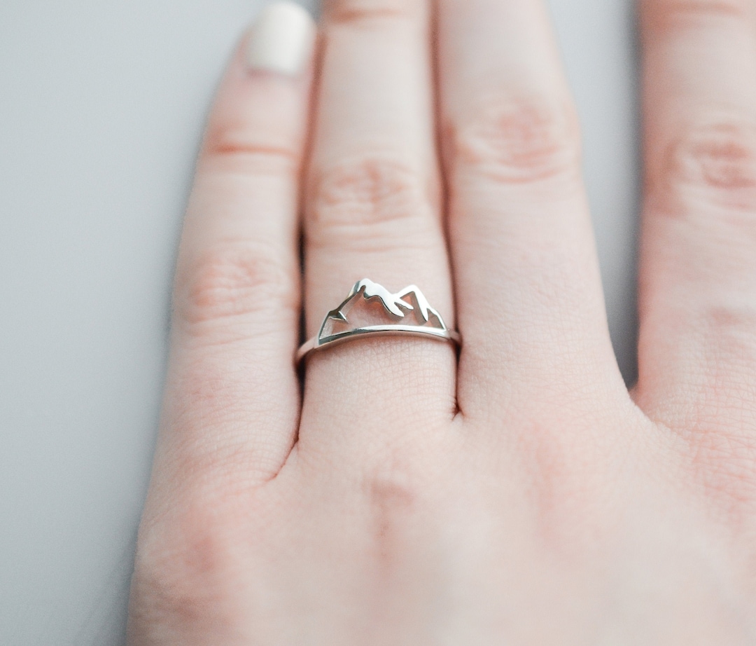 Sterling Silver Mountain Ring, Mountain Range Ring, Nature Ring Silver ...