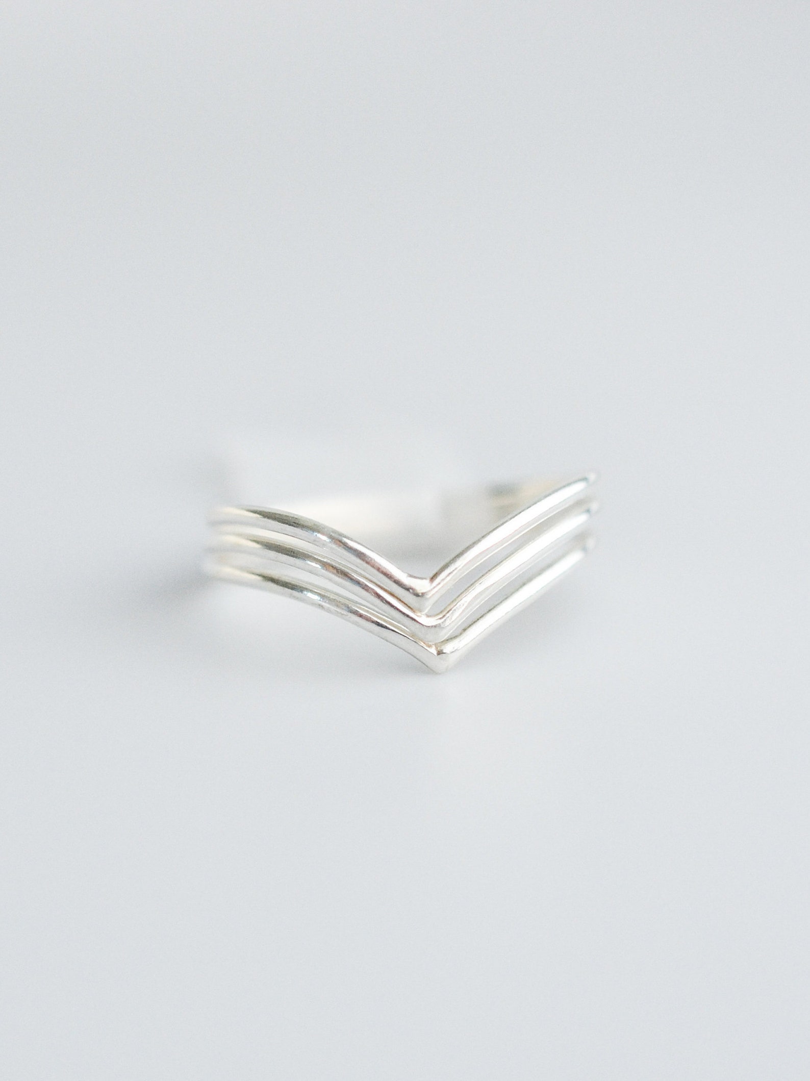 Sterling Silver Chevron Stacking Rings for Women Gold/rose | Etsy