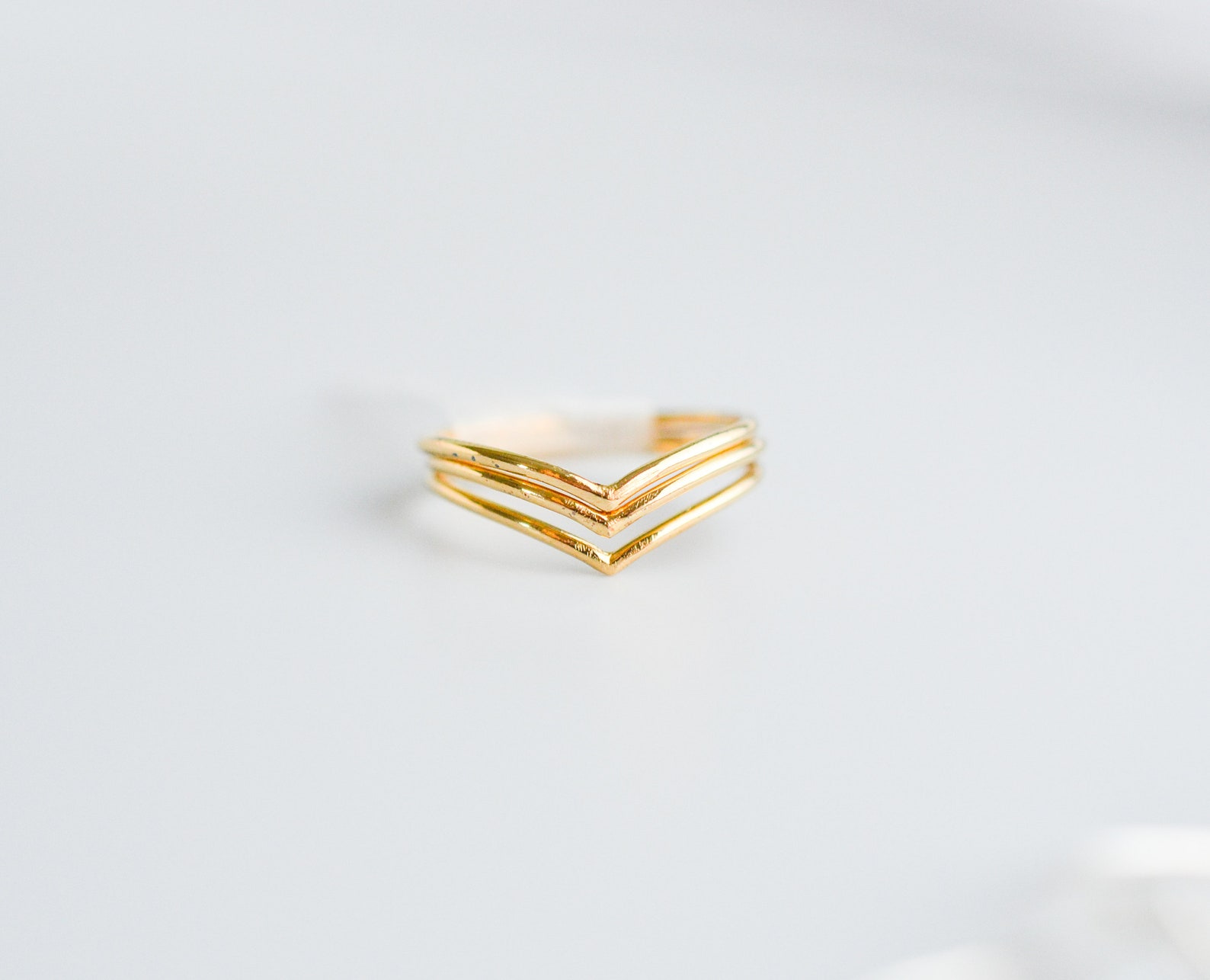 Sterling Silver Chevron Stacking Rings for Women Gold/rose | Etsy