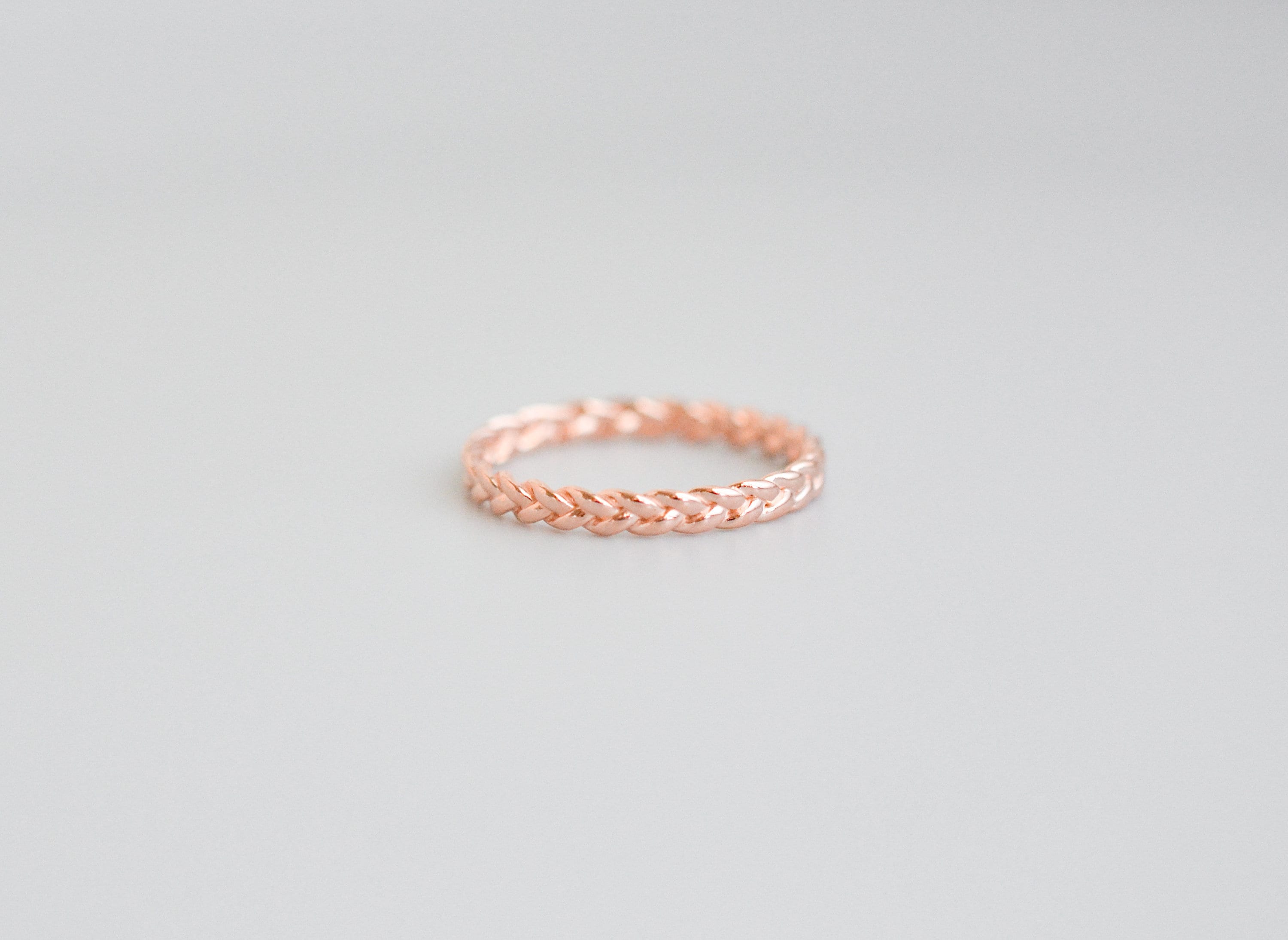 Rose Gold Braided Ring for Women Simple Dainty Ring | Etsy