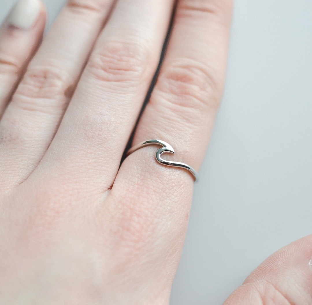 Ocean Wave Ring Sterling Silver, Ocean Ring, Dainty Ring, Sterling ...