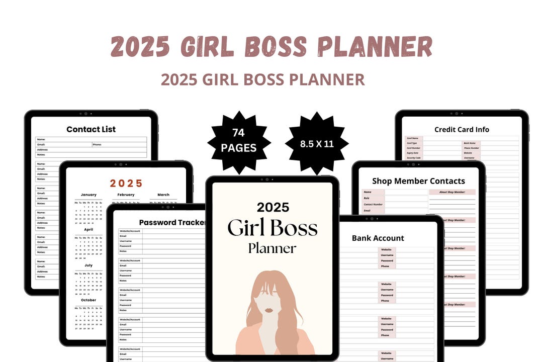 Girl Boss Digital Planner: Small Business, Goal Setting (PLR Digital ...
