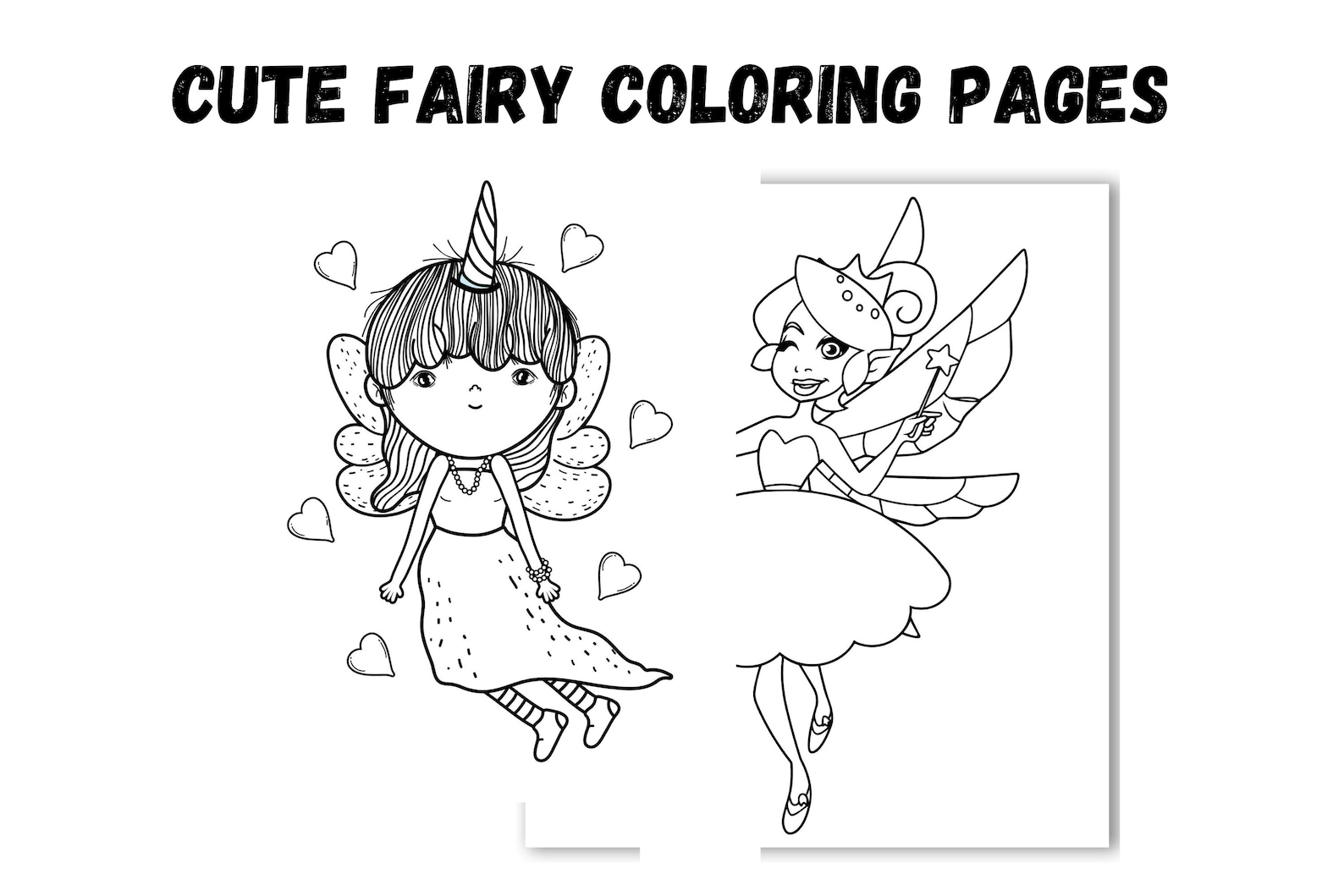 Cute Fairy Coloring Book | Kids Coloring Pages (digital Download) - Etsy