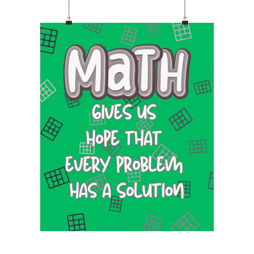 Inspirational Math Poster, Classroom Decor, Teacher Gift, Student ...