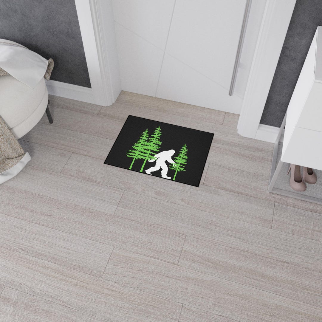 Bigfoot Forest Heavy Duty Floor Mat, Unique Home Decor, Nature Lover ...