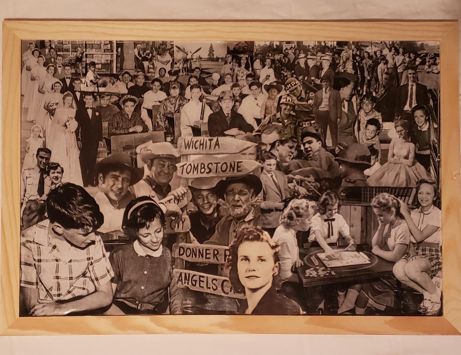 Original Collage Art - 2 Piece Set - "which Way to Wichita" - Vintage ...