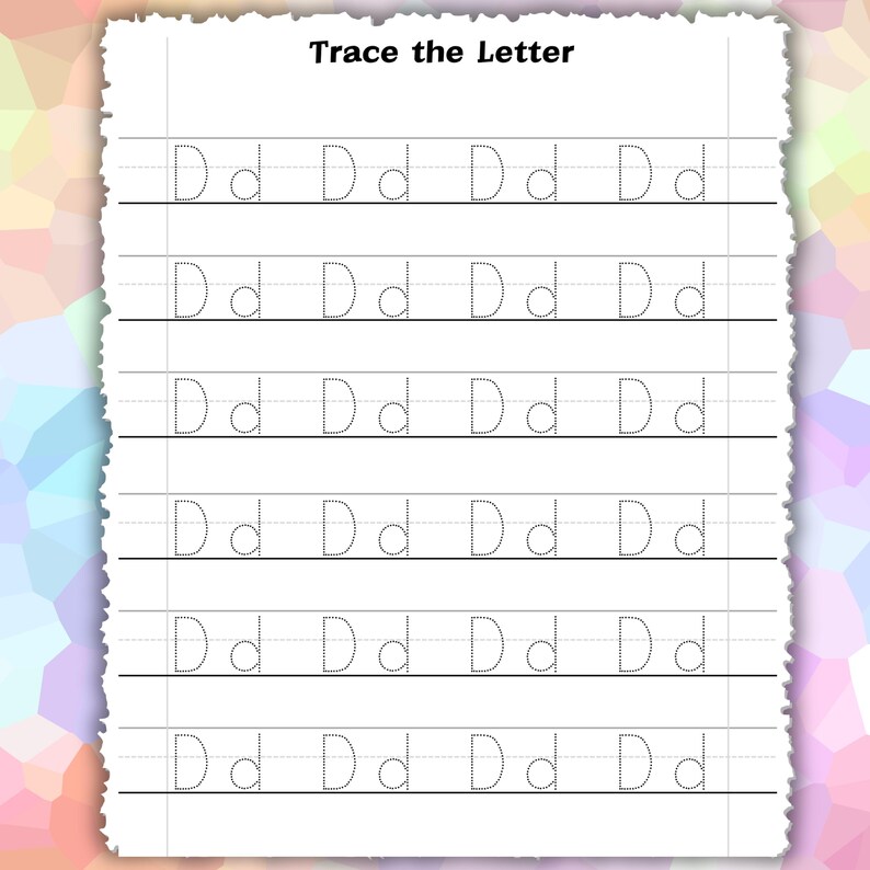 Trace the Alphabet Worksheet Uppercase Lowercase Handwriting Practice ...