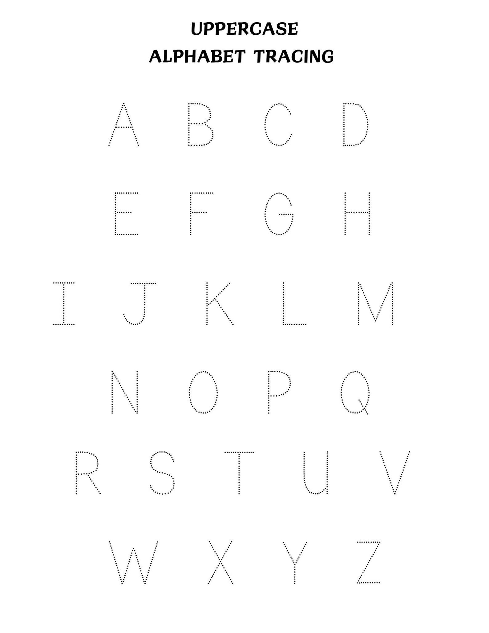 Trace the Alphabet, Worksheet A-Z Uppercase Lowercase Letters ...