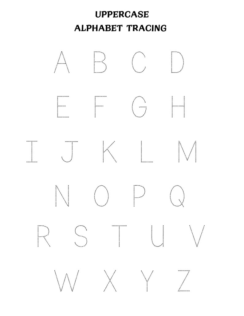Trace the Alphabet, Worksheet A-Z Uppercase Lowercase Letters ...