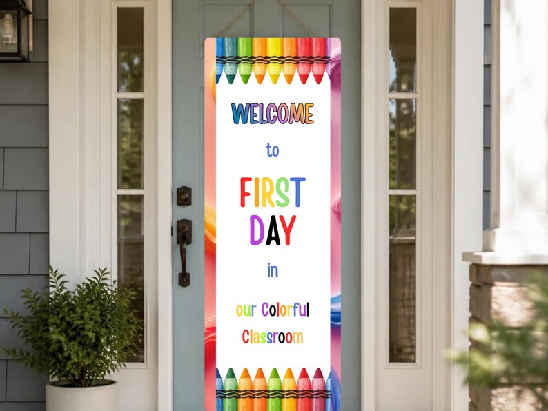 First Day of School Banner Editable Canva Template Welcome Back to ...