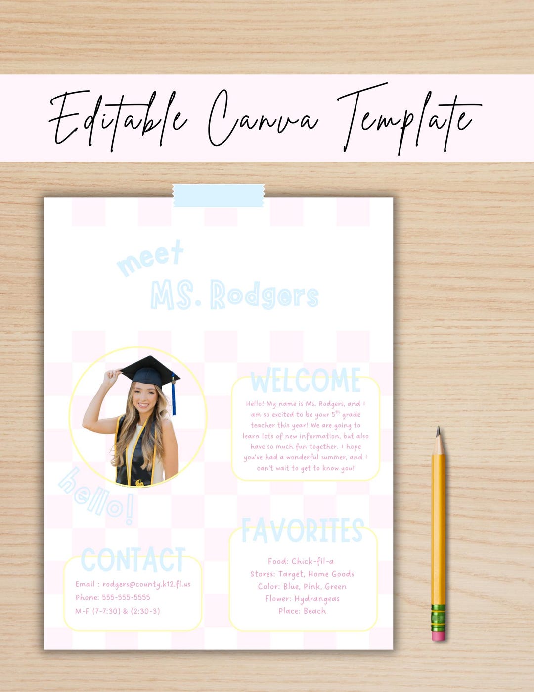 Bright Pastel Meet the Teacher | Teacher Template | Back to School ...