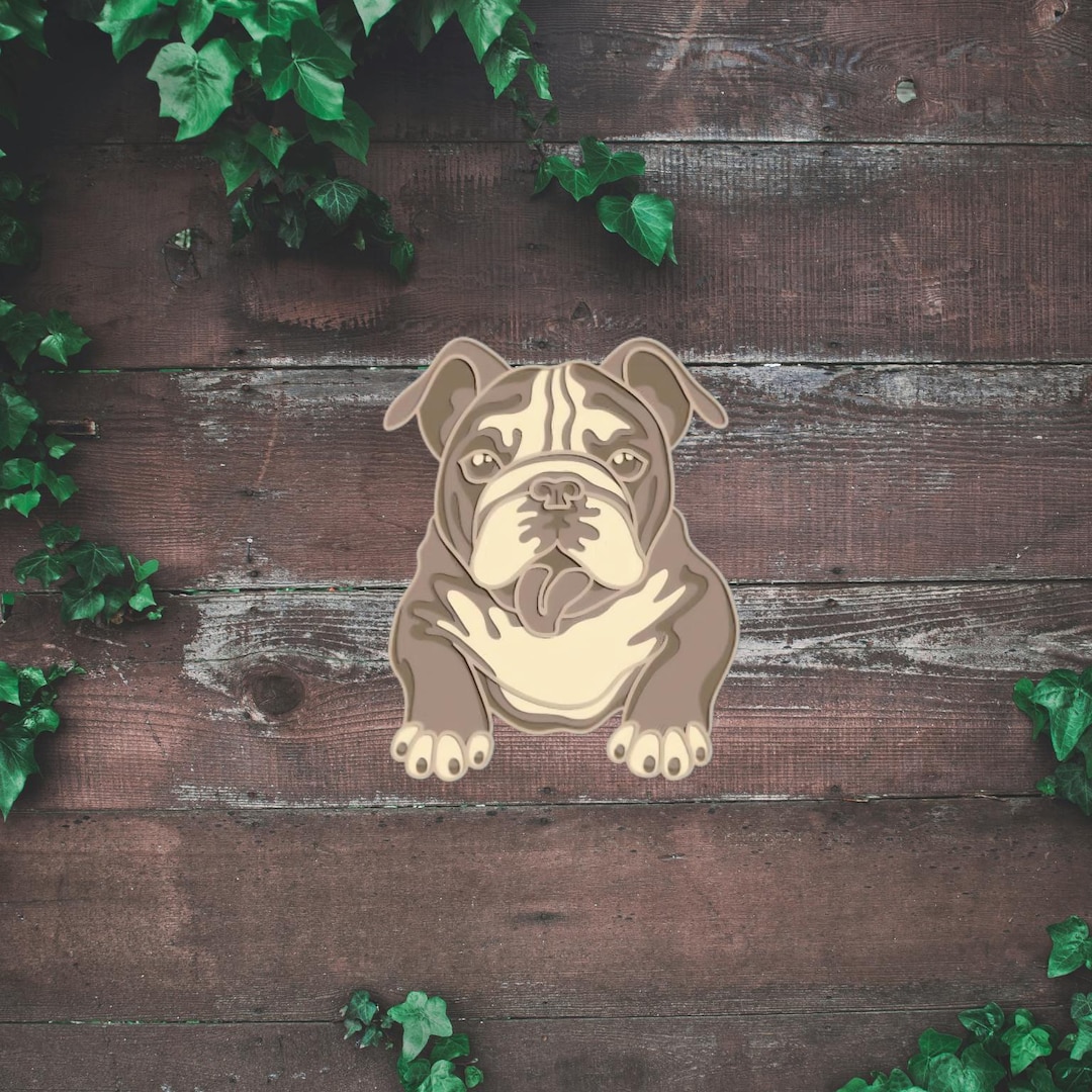 Laser Engraved 3D English Bulldog Wooden Wall Art – Unique Pet Lover ...