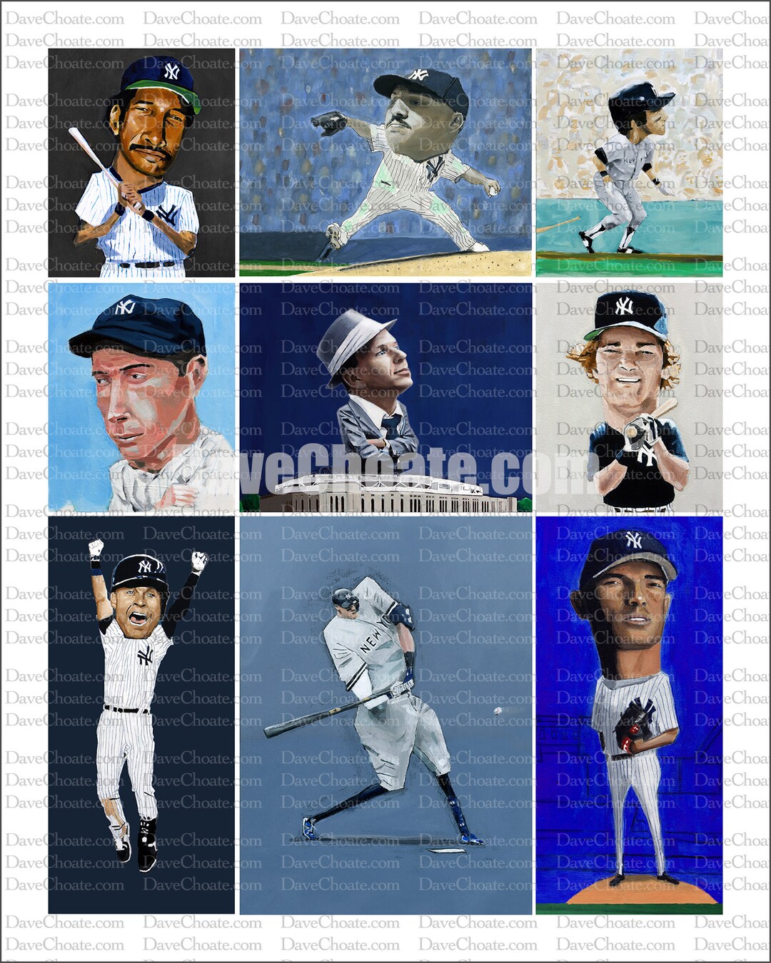 New York Yankees Art Collage Photo Print With Aaron Judge, Derek Jeter ...
