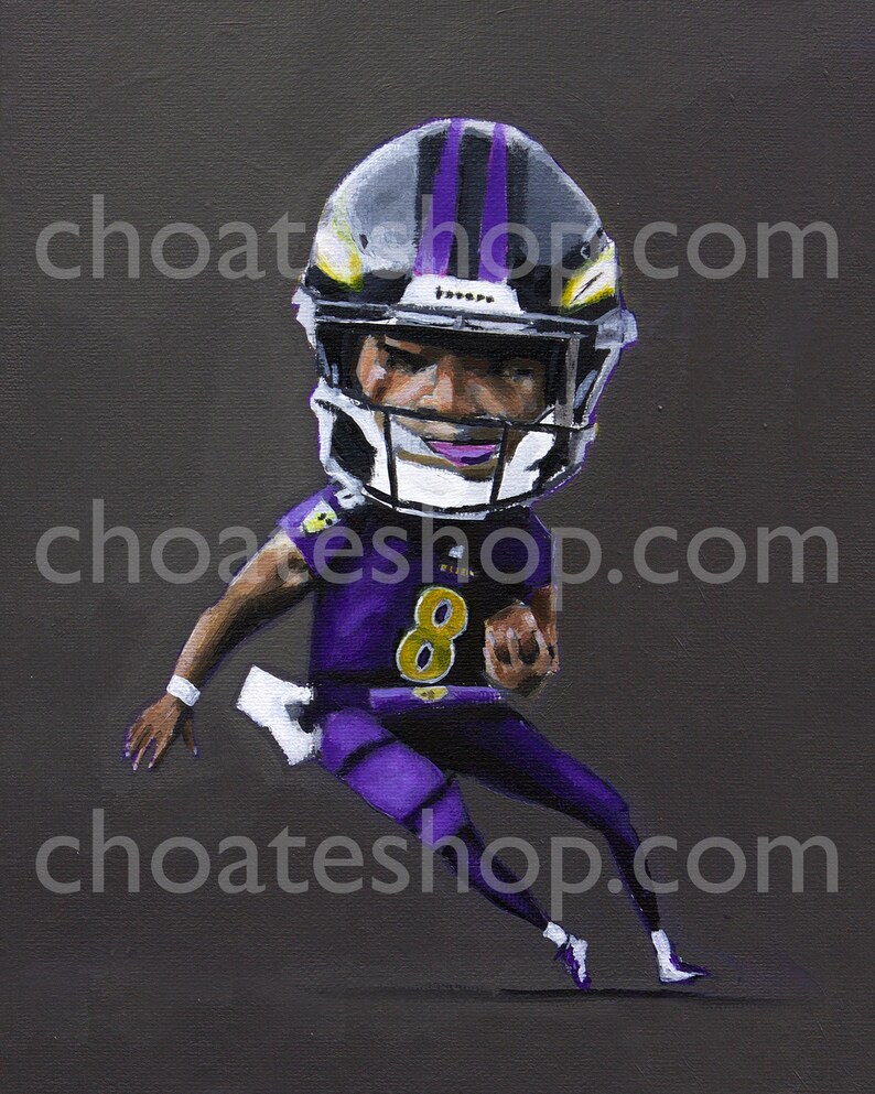 NFL Lamar Jackson Art Photo Print | Etsy