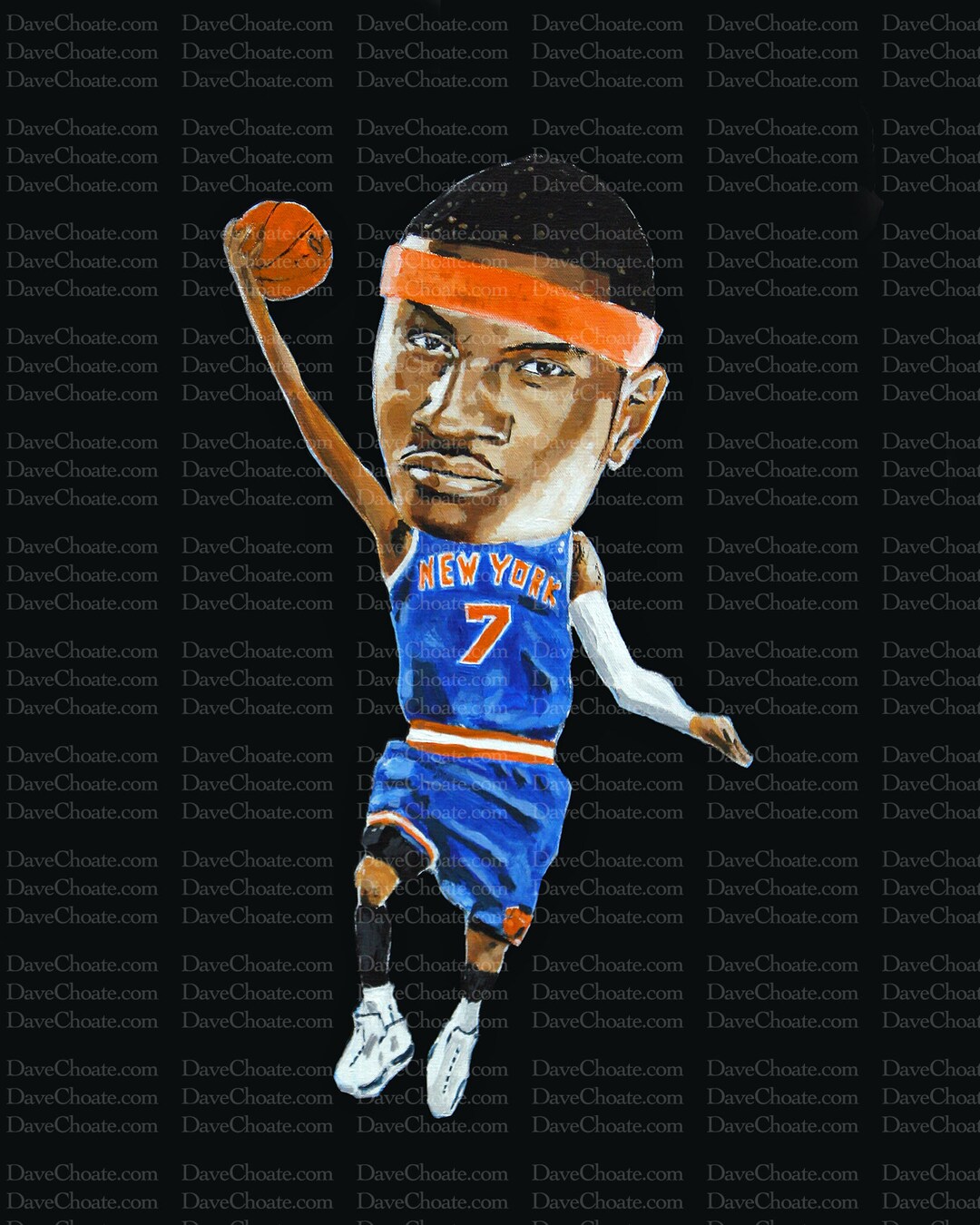 Carmelo Anthony, New York Knicks Photo Print From an Original Painting ...
