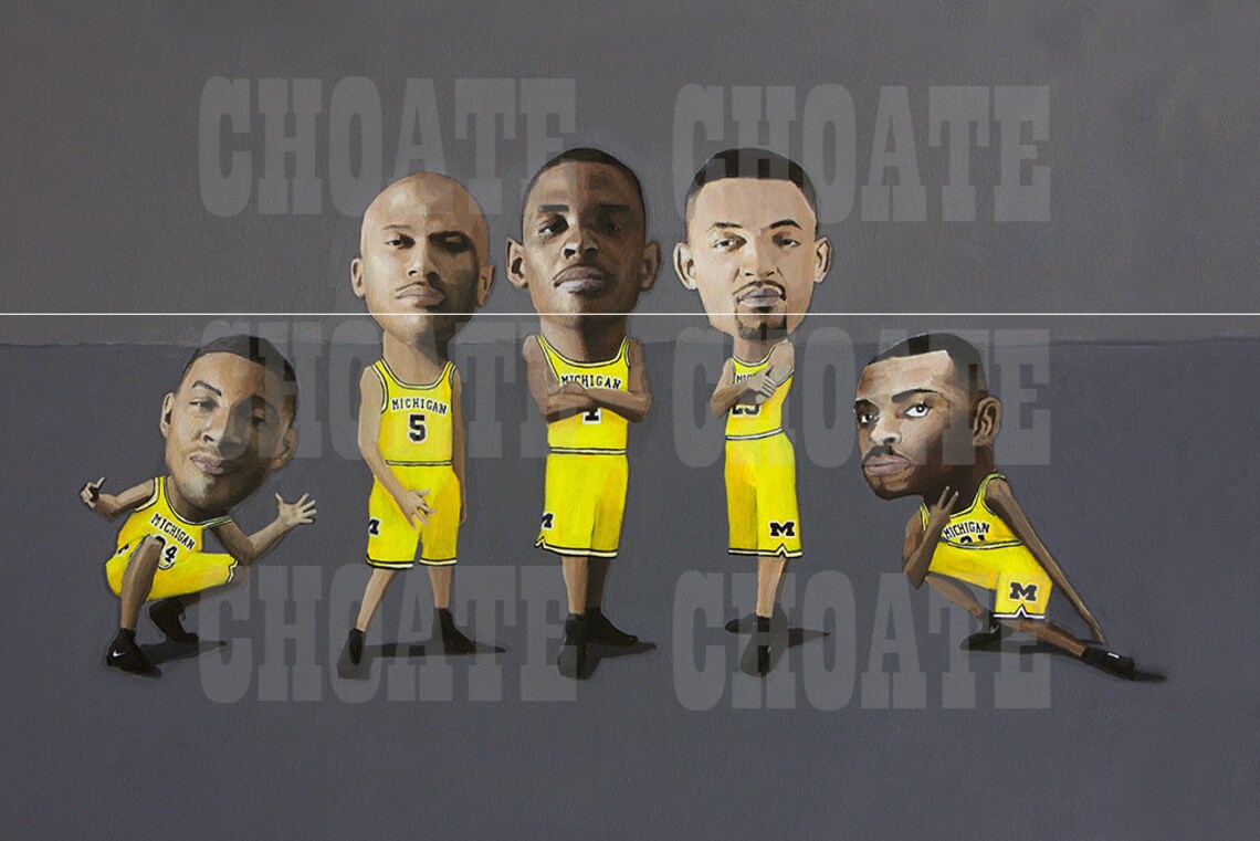 Fab Five 5 Michigan Wolverines Art Photo Print. Chris Webber - Etsy