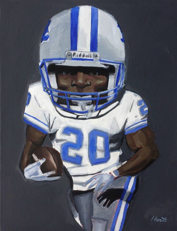 Barry Sanders Detroit Lions Art Photo Print | Etsy