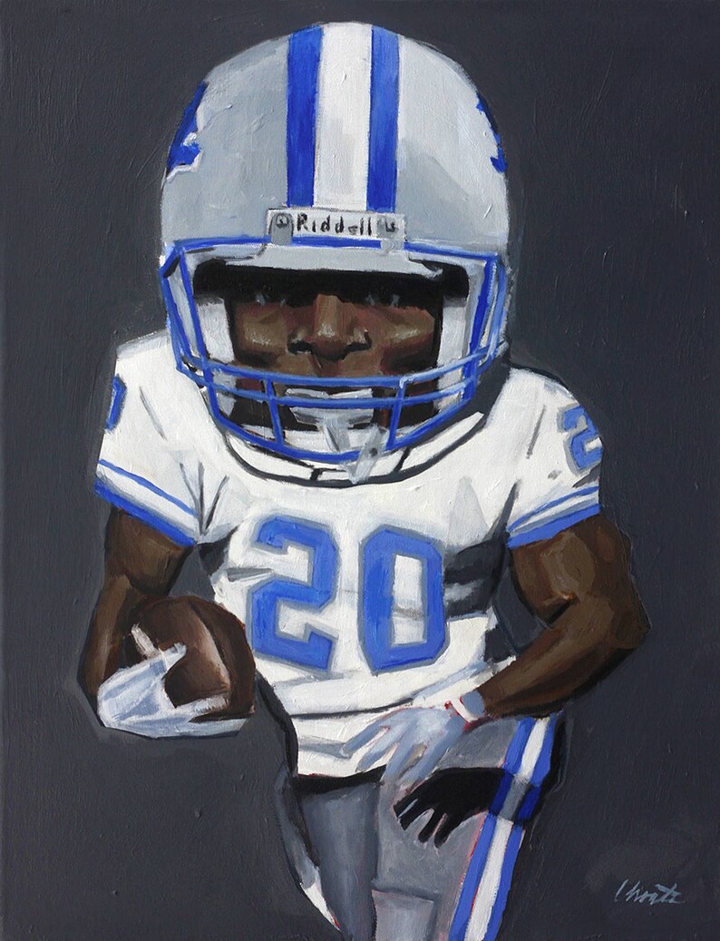 Barry Sanders Detroit Lions Art Photo Print | Etsy