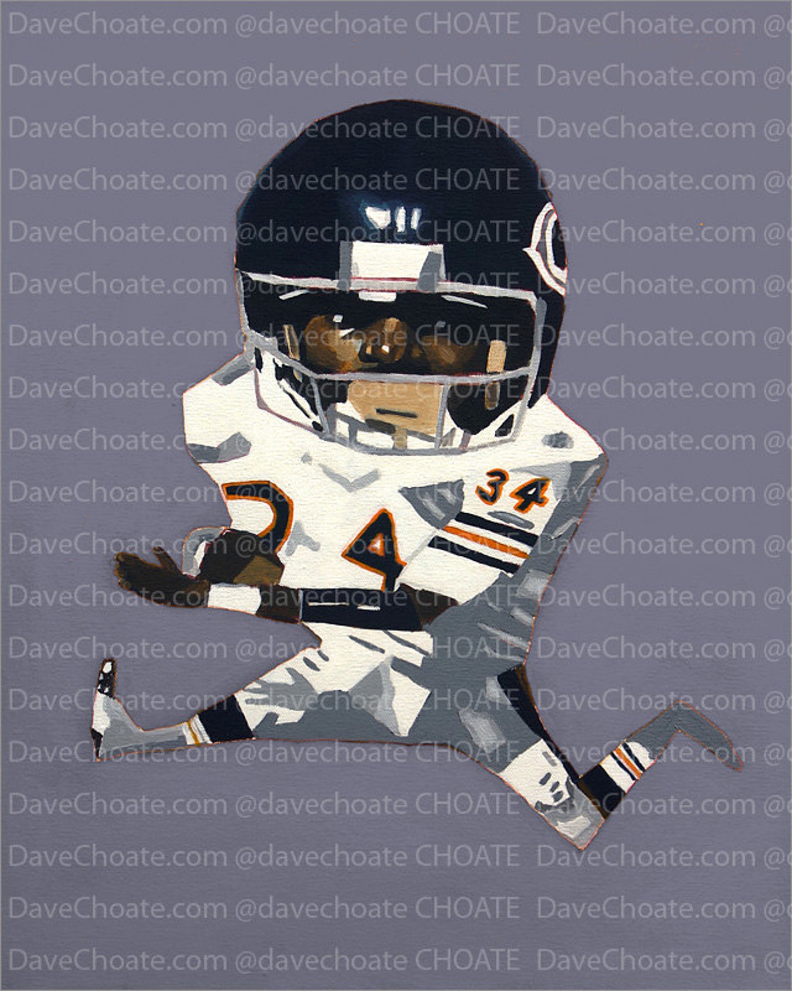 Walter Payton Chicago Bears. ART Print From Original Painting - Etsy