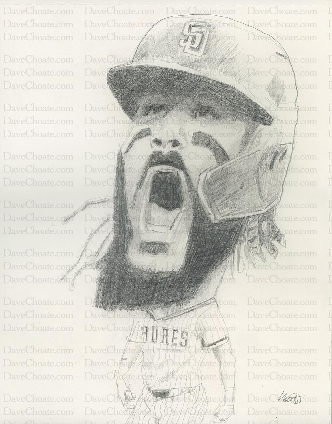 Fernando Tatis, San Diego Padres Baseball Original Pencil Drawing - Etsy