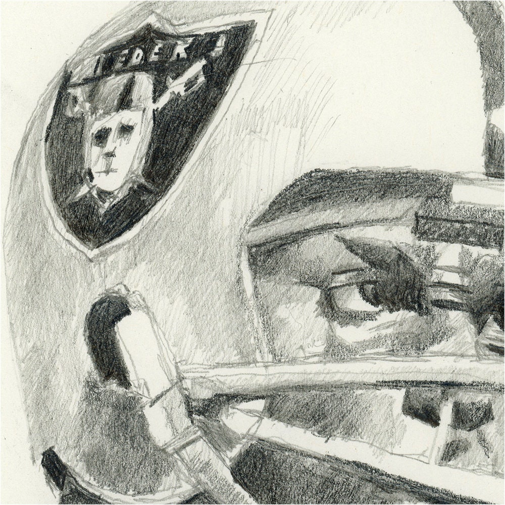 Oakland Raiders, Cliff Branch original pencil drawing - Craft Supplies ...