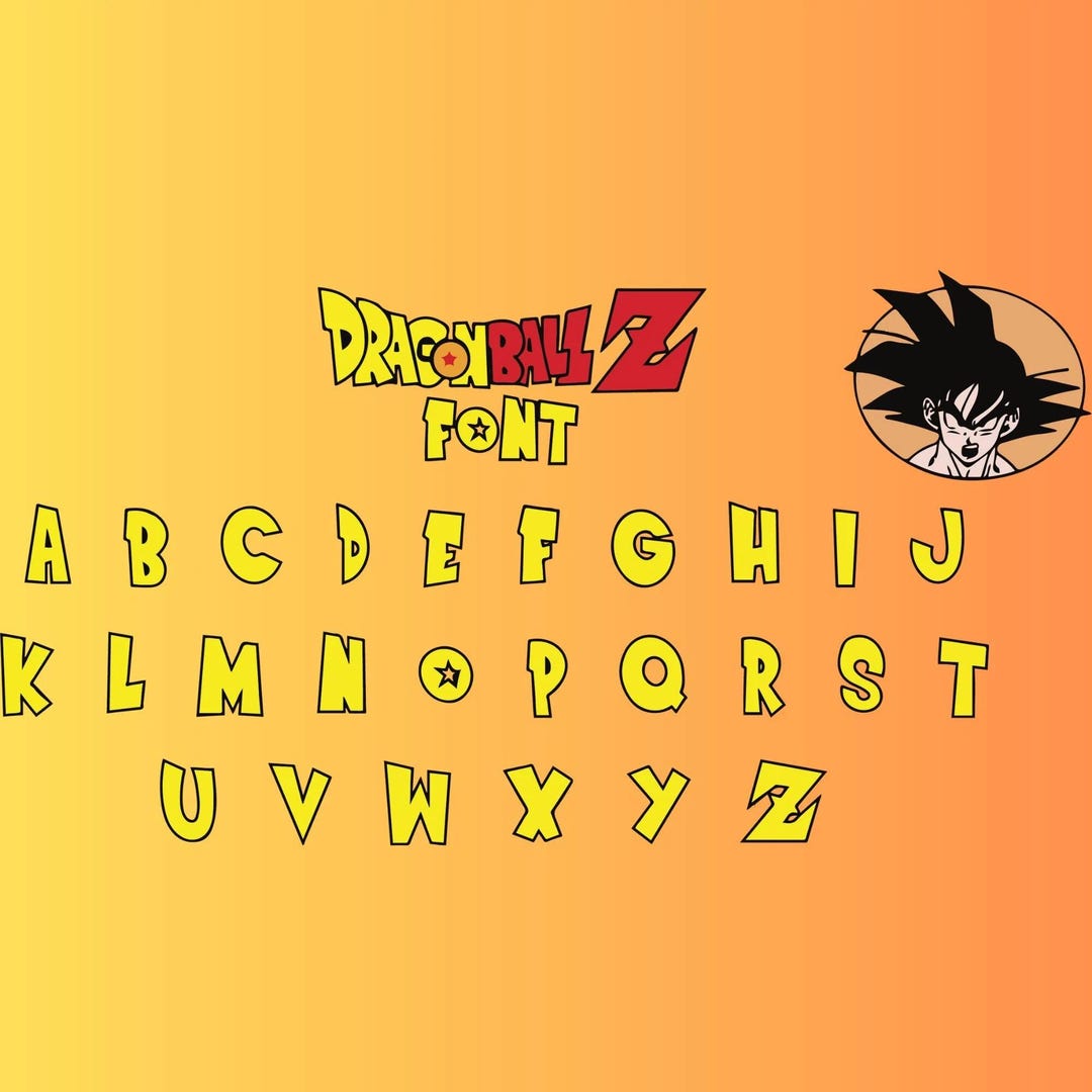 Dragon Ball Z Font SVG, Anime Font Svg, Anime Alphabet Svg, Dragon Ball ...