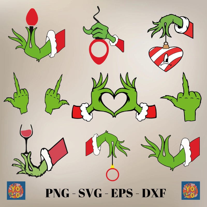 Grinch Hand Svg - Etsy