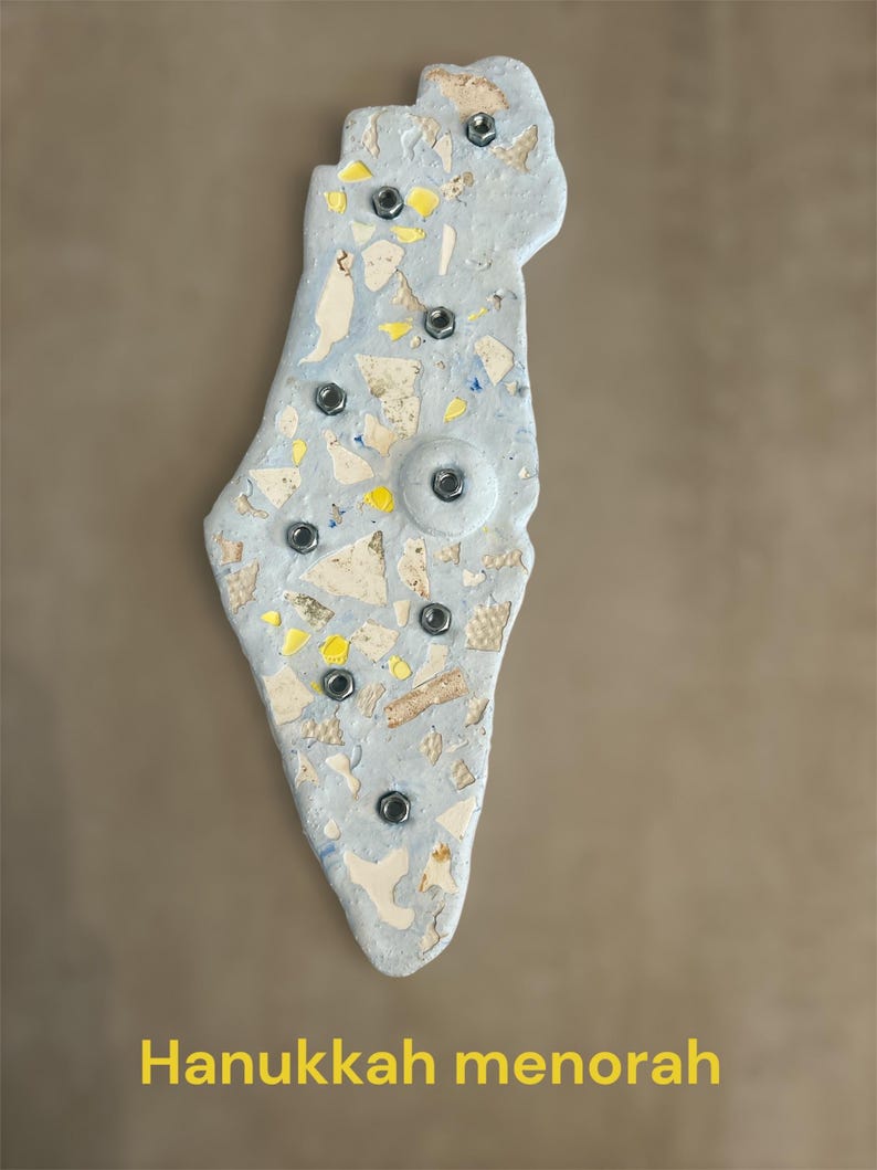 Map of Israel Chanukah Menora - Etsy