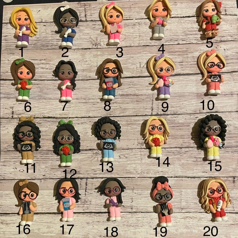 Badge Holder Clay Dolls - Etsy