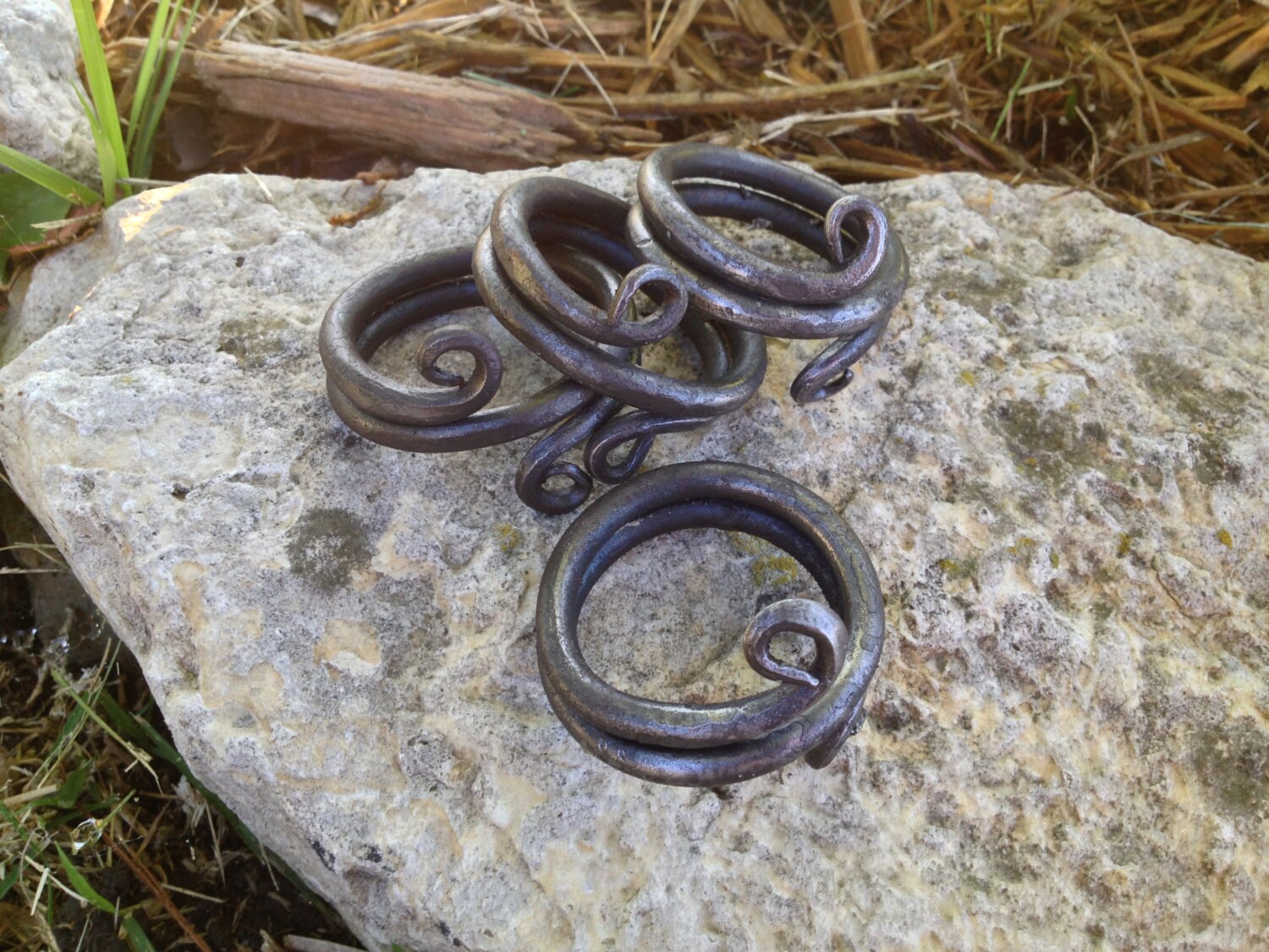 Napkin Rings Hand Forged Metal Napkin Rings Thanksgiving - Etsy