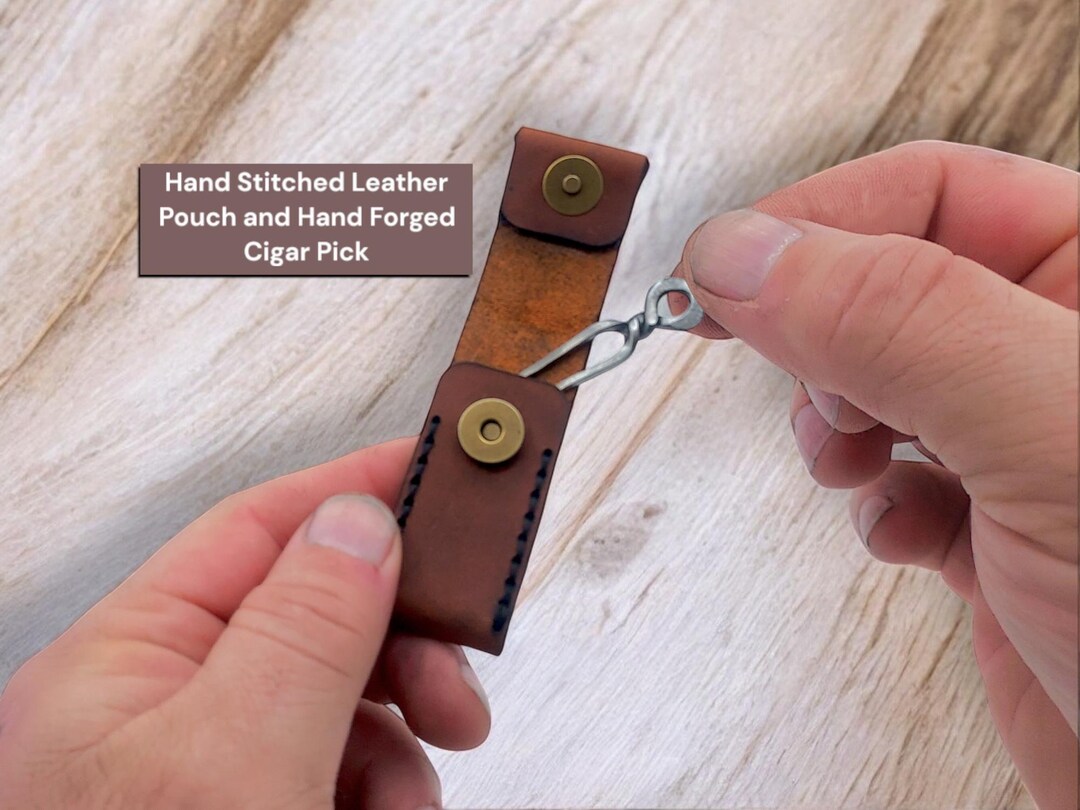 Cigar Pick and Leather Pocket Pouch Personalizable Gift Set for Cigar ...