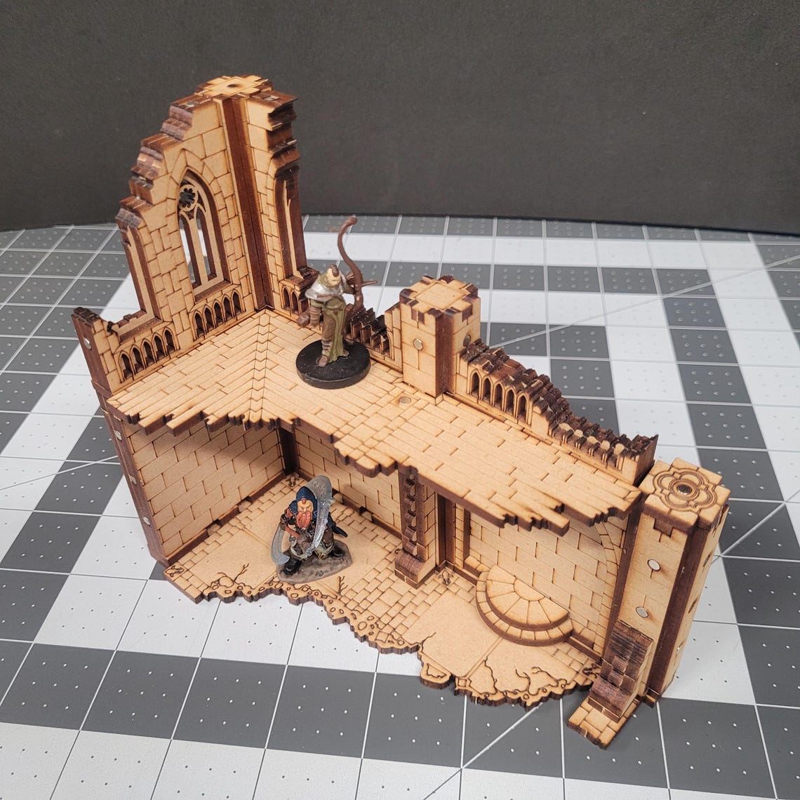 DIY Modular MDF Terrain Kit - Gothic Cathedral - Ruined Corner 4 - Etsy