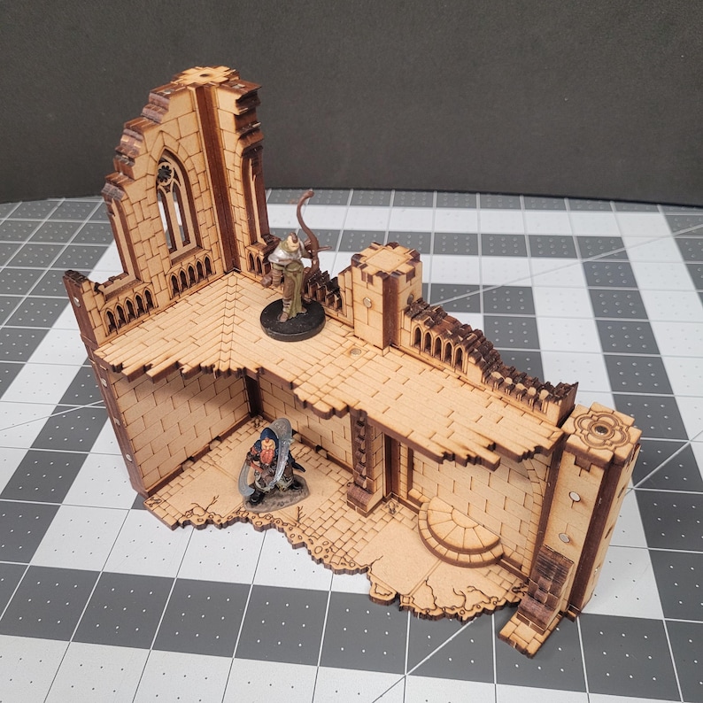 DIY Modular MDF Terrain Kit - Gothic Cathedral - Ruined Corner 4 - Etsy