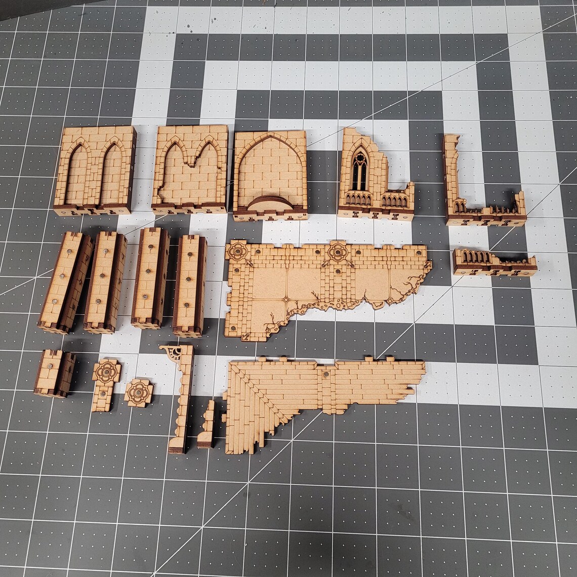 DIY Modular MDF Terrain Kit - Gothic Cathedral - Ruined Corner 4 - Etsy