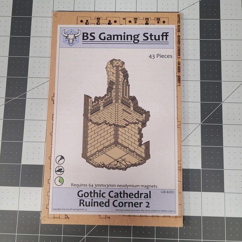 DIY Modular MDF Terrain Kit - Gothic Cathedral - Ruined Corner 2 - Etsy