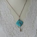 Vintage Handmade Square Turquoise Pendant. Southwestern Style Turquoise ...