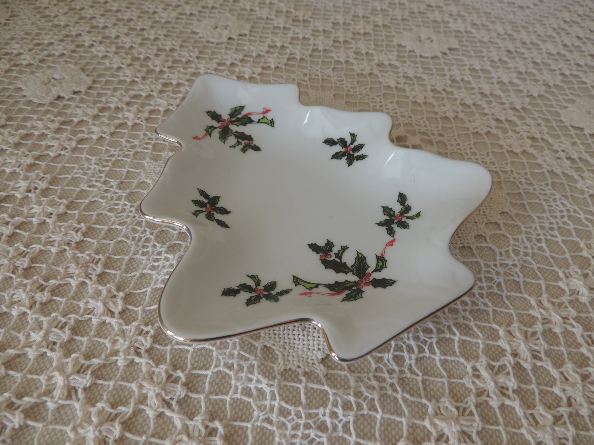 Lefton Tree Candy Dish. Small White Christmas Tree Trinket | Etsy