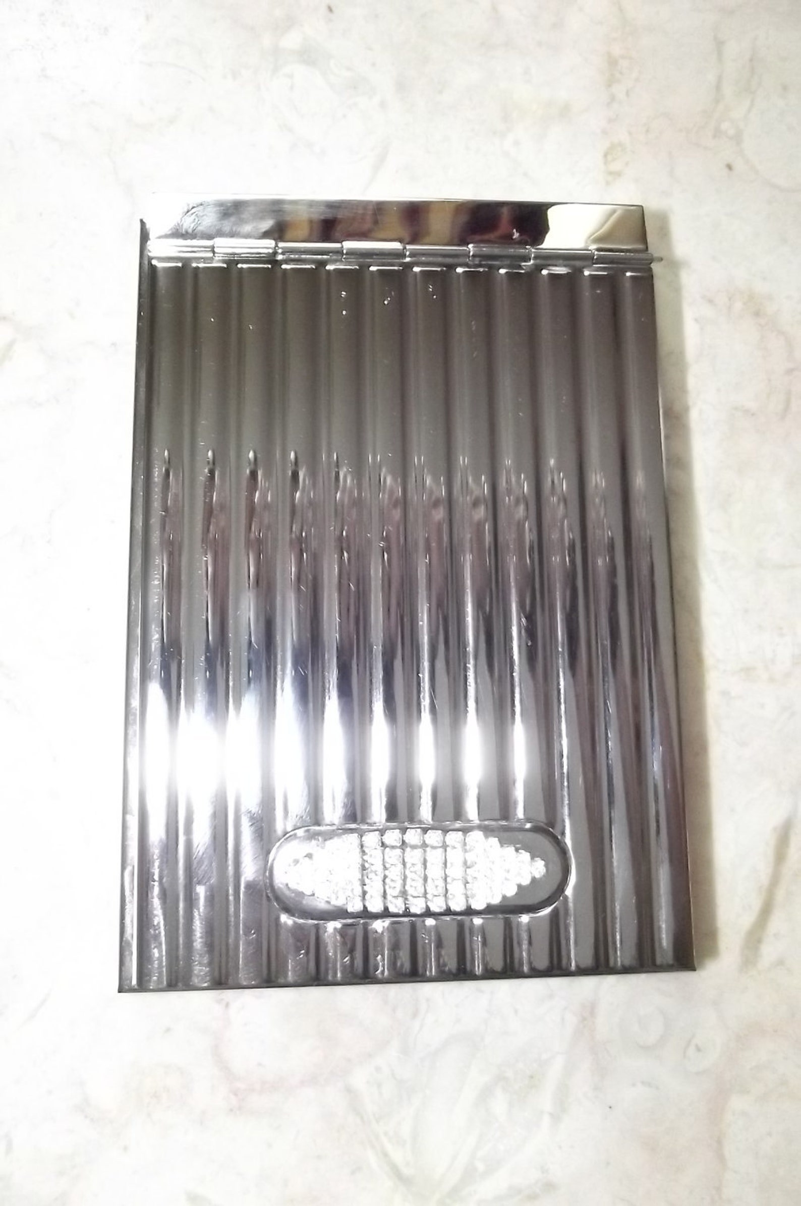 Rhinestone Metal Notepad. Upcycled Silver Tone Desk Accessory. | Etsy