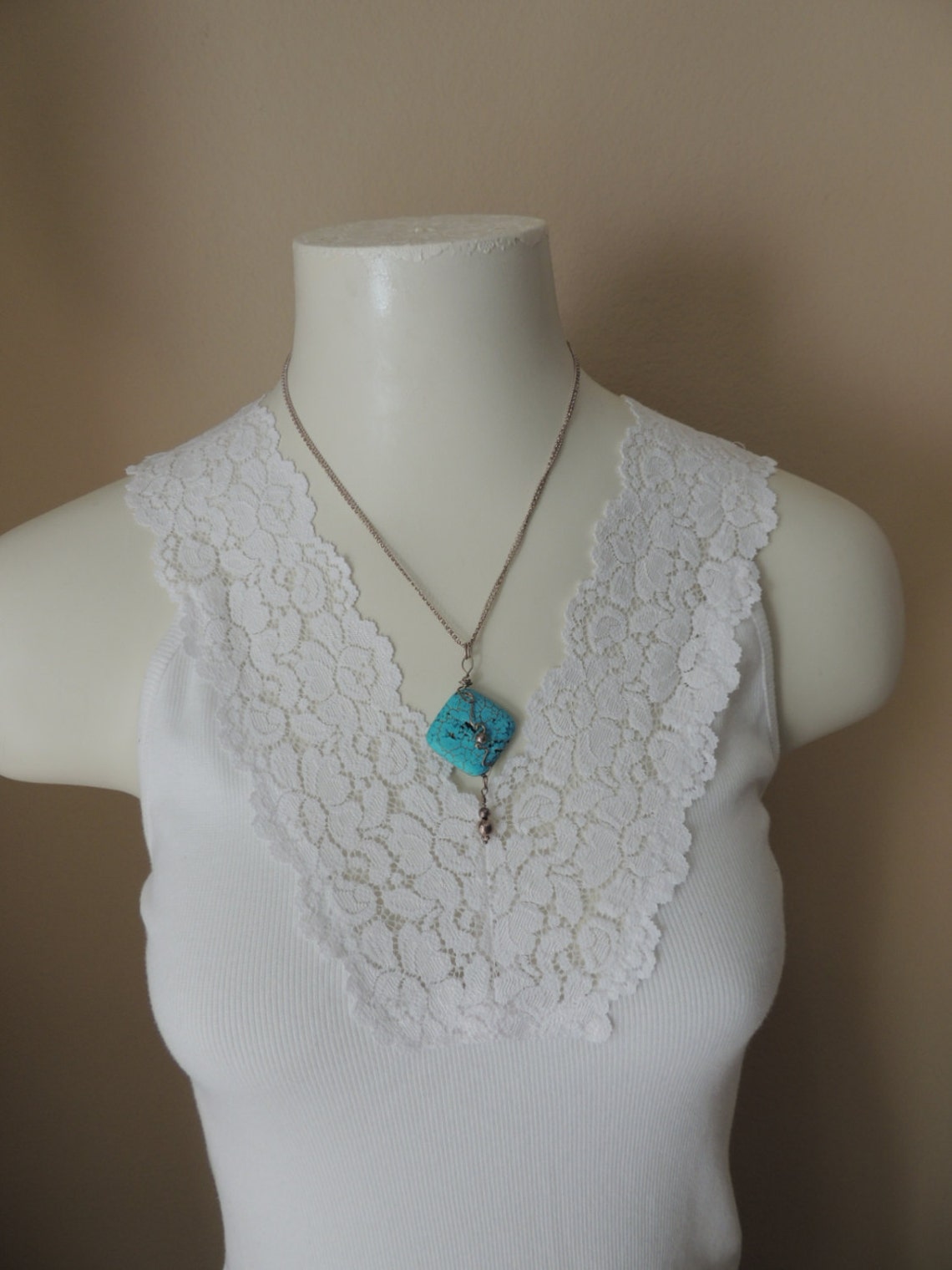 Vintage Handmade Square Turquoise Pendant. Southwestern Style - Etsy