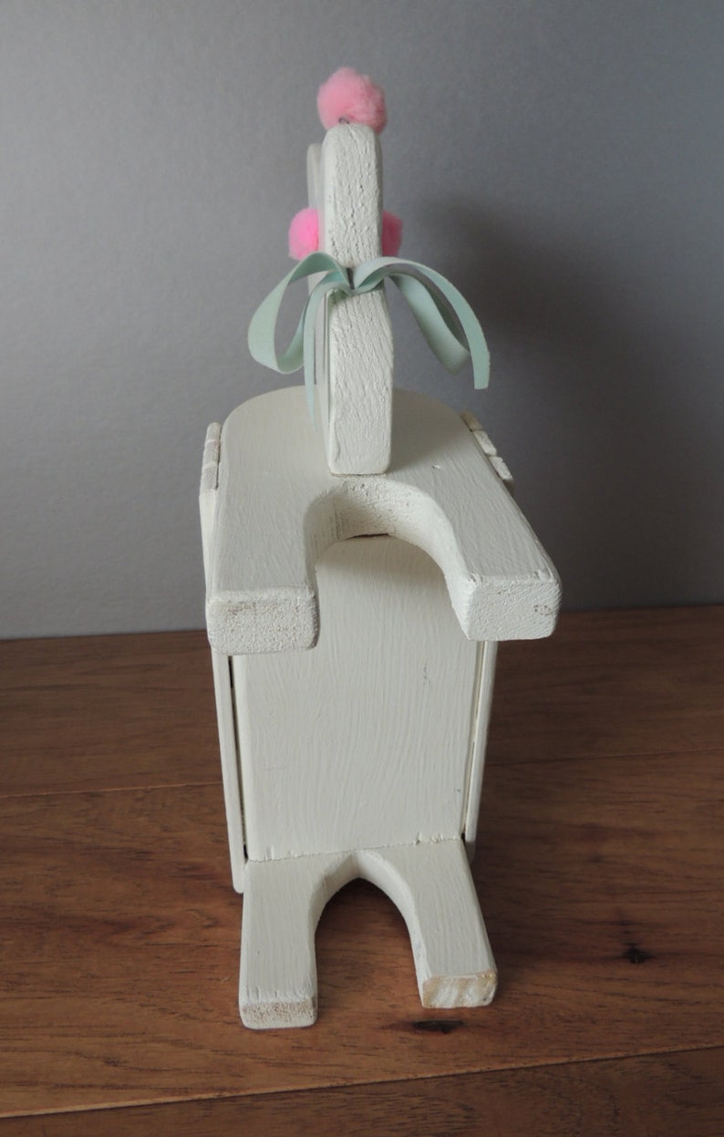 Rabbit Wood Planter Box. Country White Wood Easter Bunny - Etsy