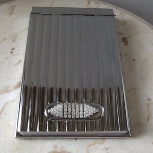 Rhinestone Metal Notepad. Upcycled Silver Tone Desk Accessory ...