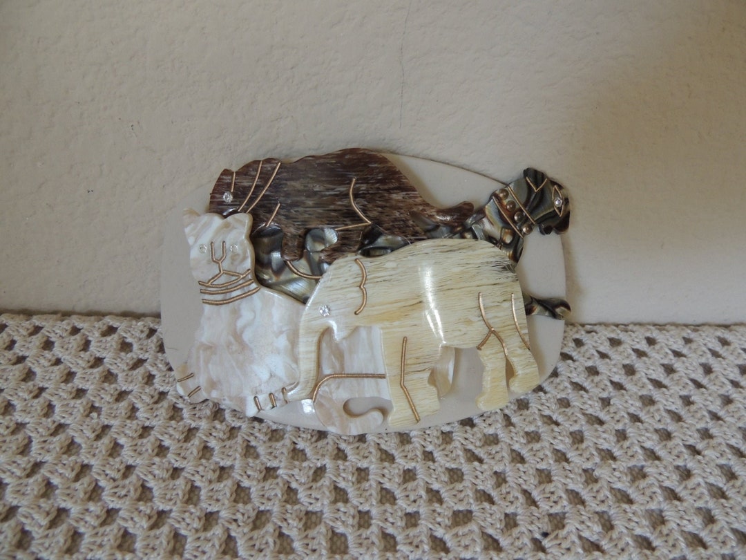 Animal Figure Belt Buckle. Tortoise Shell Lucite Jungle Animals Belt ...