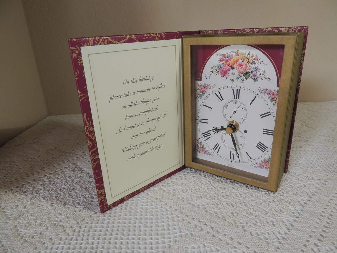 Avon Birthday Book Clock. Tabletop Battery Book Clock. 1995 | Etsy