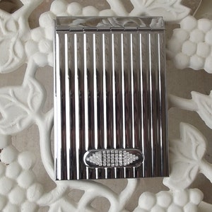 Rhinestone Metal Notepad. Upcycled Silver Tone Desk Accessory ...