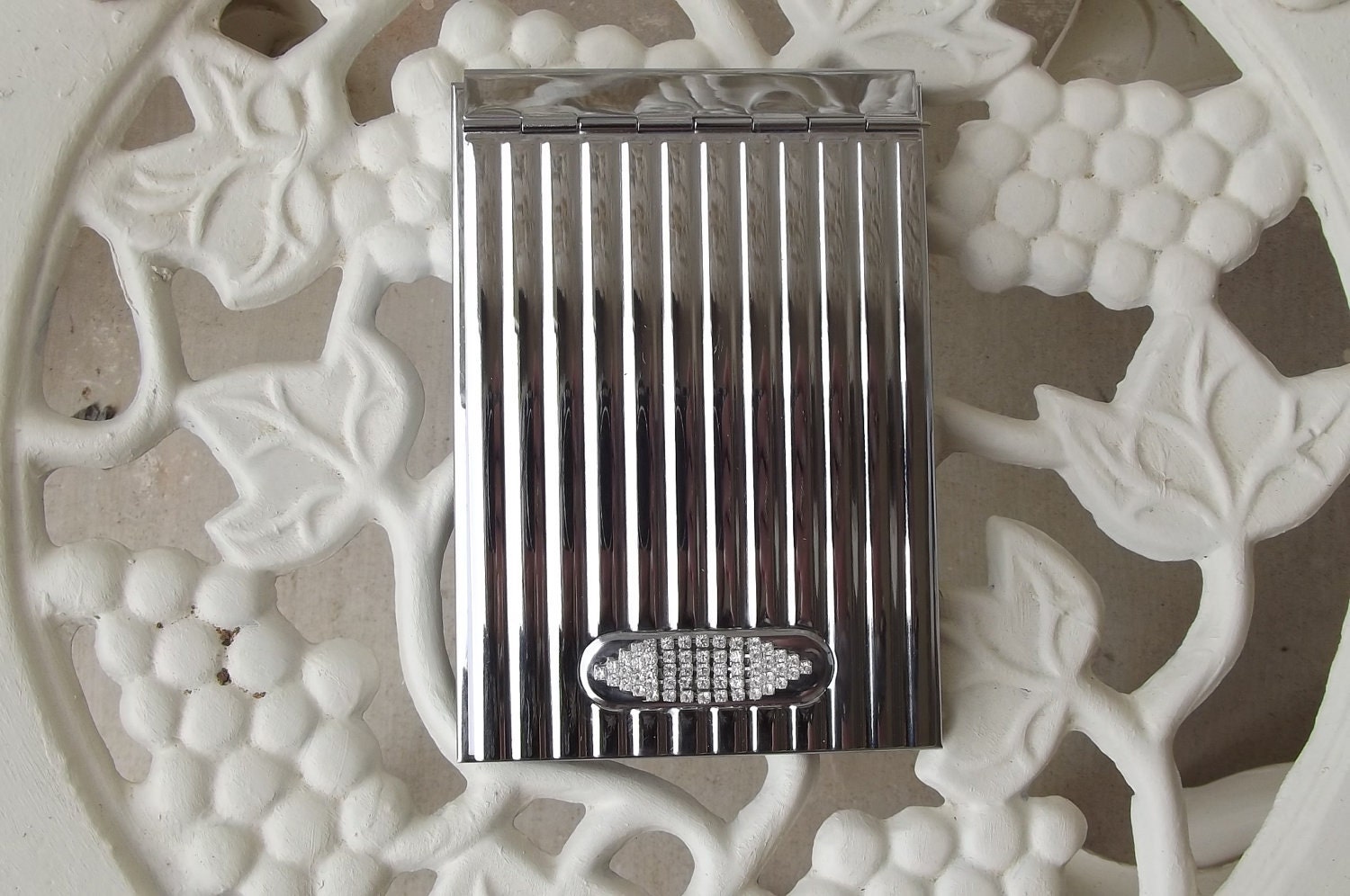 Rhinestone Metal Notepad. Upcycled Silver Tone Desk Accessory. | Etsy