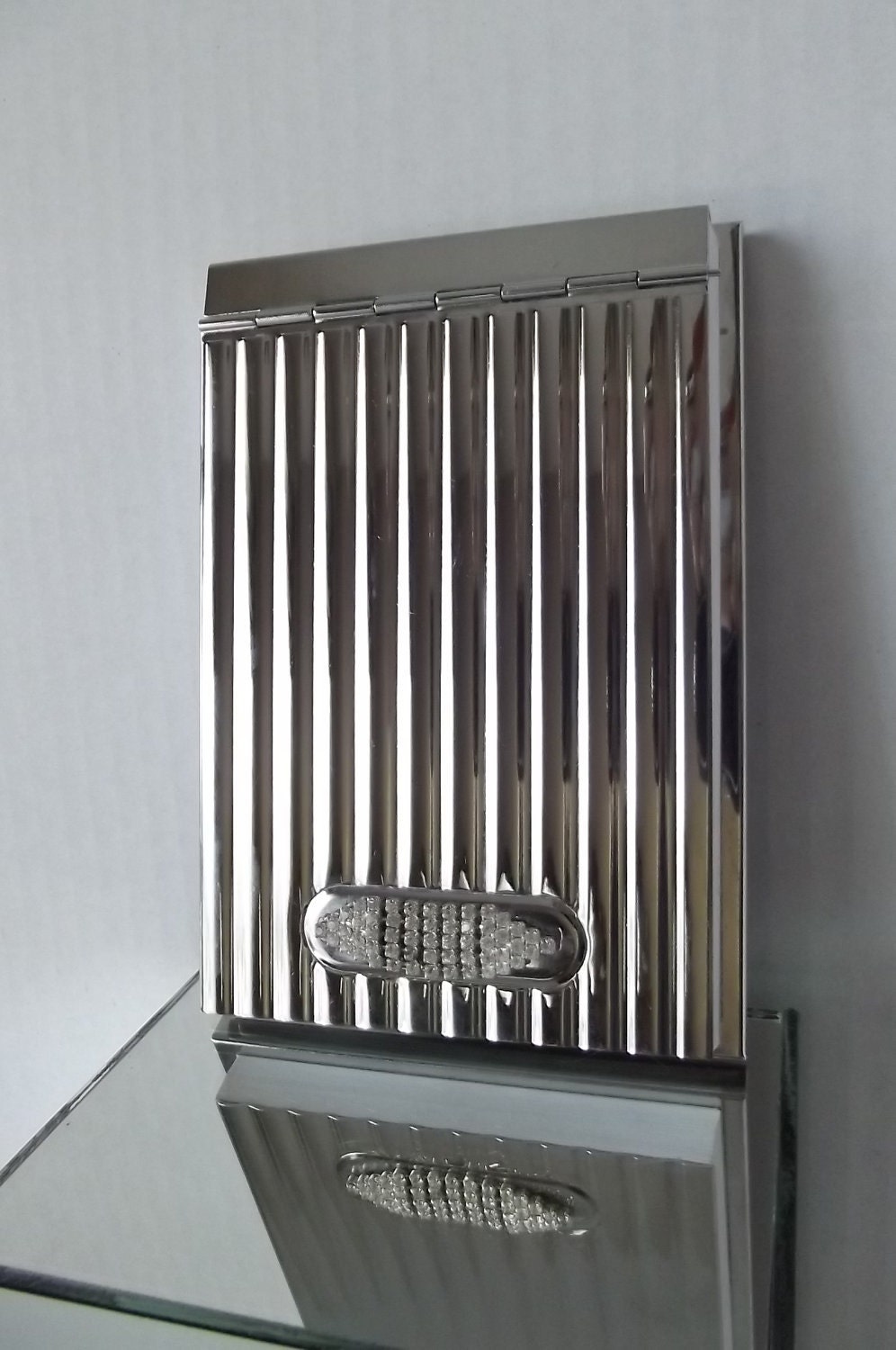 Rhinestone Metal Notepad. Upcycled Silver Tone Desk Accessory. - Etsy